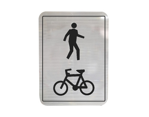 SHARED ZONE SIGN - 300mm x 400mm - Metal Class 1 Reflective | Safety Xpress