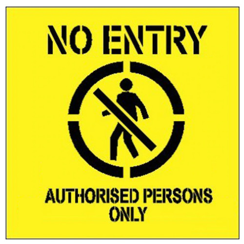 Line Marking Stencil - No Entry Authorised Persons Only | Safety Xpress