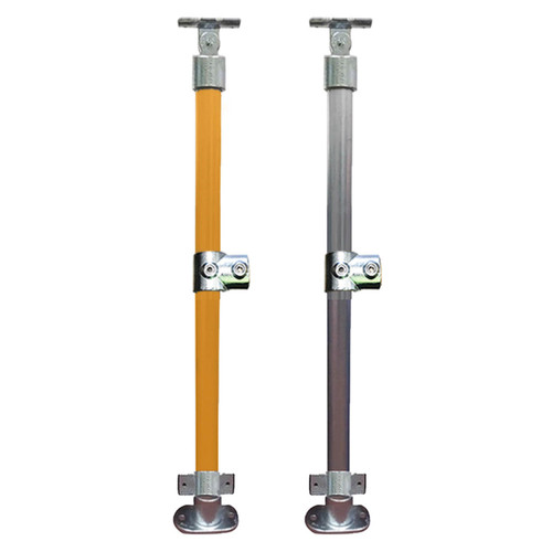 DDA Stanchion Even Base w/ Mid Rail & Kick Panel End Post - Galvanised ...