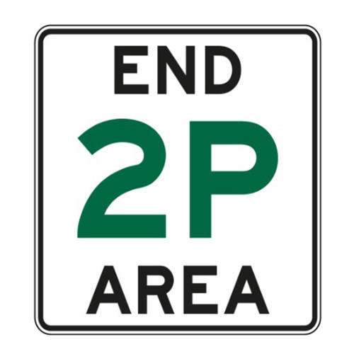 End 2P Area Sign - Metal | Safety Xpress