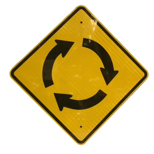Roundabout Sign - Diamond - Class 1 Reflective Aluminium | Safety Xpress