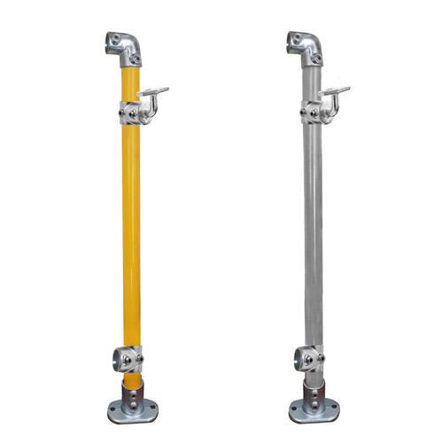 End Stanchion with Straight Angle Base Plate - Offset - Galvanised Or ...
