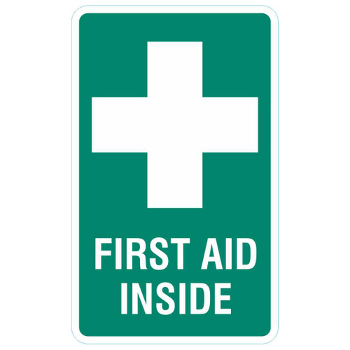 First Aid Inside - Self Stick Vinyl Sticker - 5 Pack - 55mm x 90mm ...