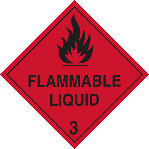 HAZCHEM Sign 3 Flammable Liquid (250MM) Diamond - Metal, Poly OR Self ...