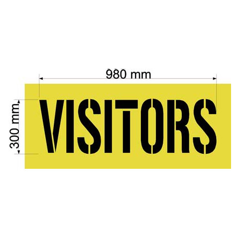 Line Marking Stencil - VISITORS - 300MM - 2mm OR 3mm Thickness | Safety ...