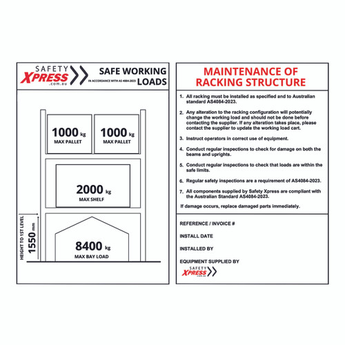 Standard - Sign for Pallet Racking System | Safety Xpress