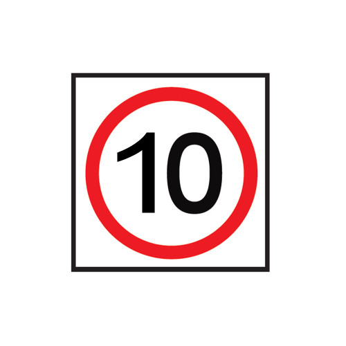 10km Speed Restriction Sign (600mm x 600mm) - Corflute | Safety Xpress