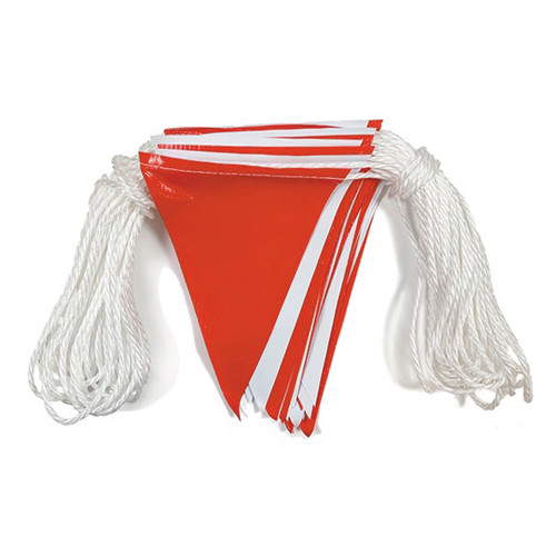 Red & White Alternating Safety Bunting - Small Flags | Safety Xpress