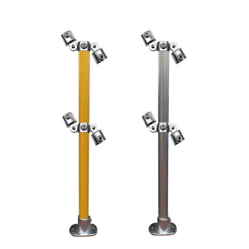 Ezyrail Double Landing Stanchion Top & Mid Rail - Galvanised or Yellow ...