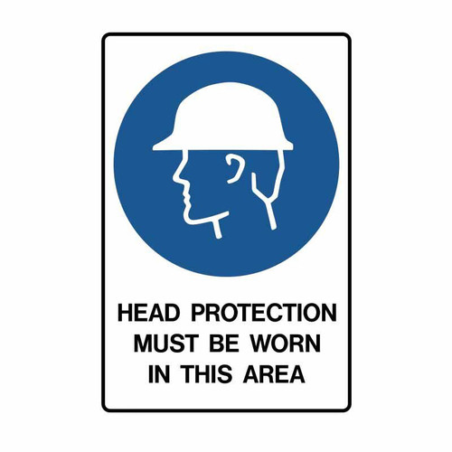 Mandatory Sign - Head Protection Must Be Worn In This Area - 450mm x ...