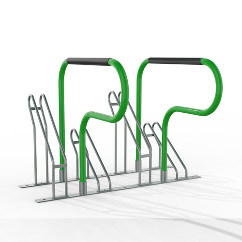 Bike Rack P Style Surface Mounted Green Powdercoated | High-Quality ...