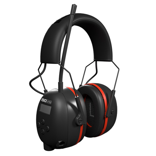 Isotunes Wireless Radio-Enabled Earmuff - Black / Red | Safety Xpress