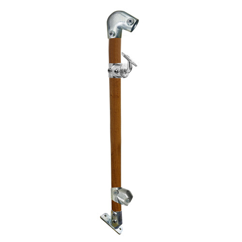 Ezyrail - End Stanchion with Angled Base Plate 37° - Offset - Fall ...
