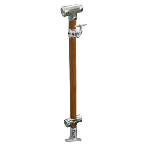 Ezyrail - Offset 0 - 11° Through Stanchion - Timber Look - Safety Xpress