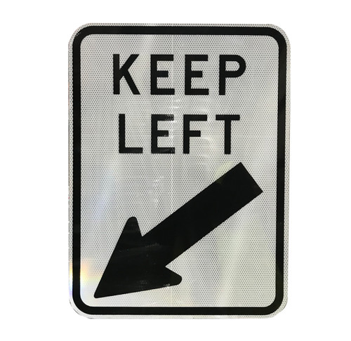 Keep Left Sign (450mm x 600mm) - Class 1 Reflective Aluminium | Safety ...
