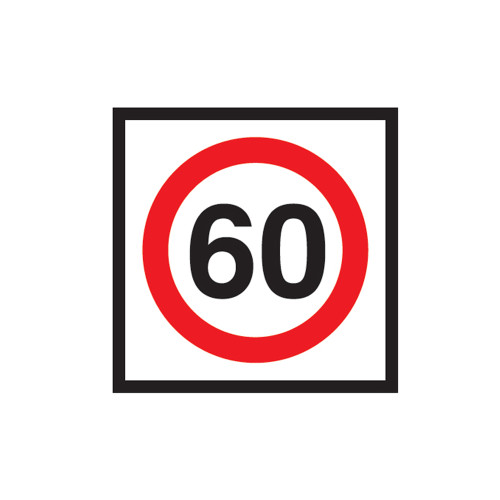 60km Speed Restriction Sign (600mmx600mm) - Corflute | Safety Xpress