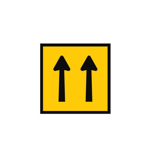 Two Lanes Ahead Open Sign - (600mmx600mm) - Corflute | Safety Xpress