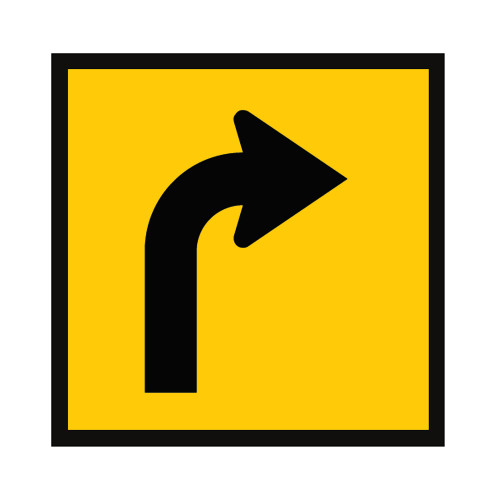 Lane Status - Right Turn - Symbol (600mmx600mm) - Corflute | Safety Xpress