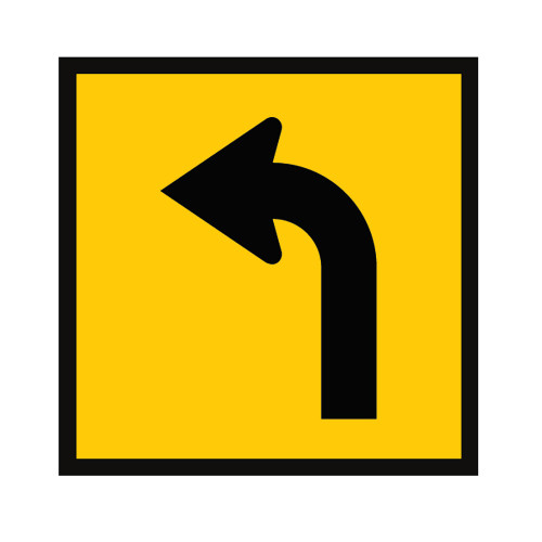 Lane Status - Left Turn - Symbol (600mmx600mm) - Corflute | Safety Xpress