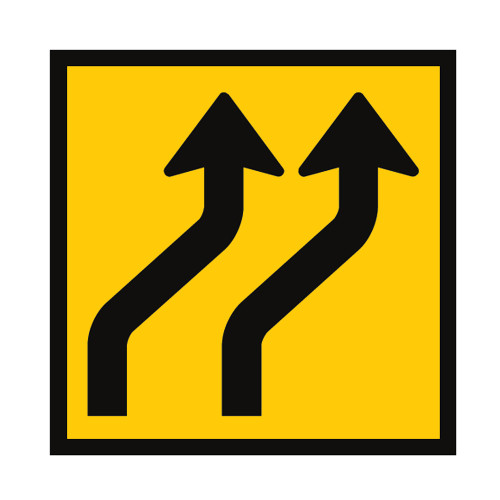 Lane Status - 2 lane right veer right - Symbol (600mmx600mm) - Corflute ...