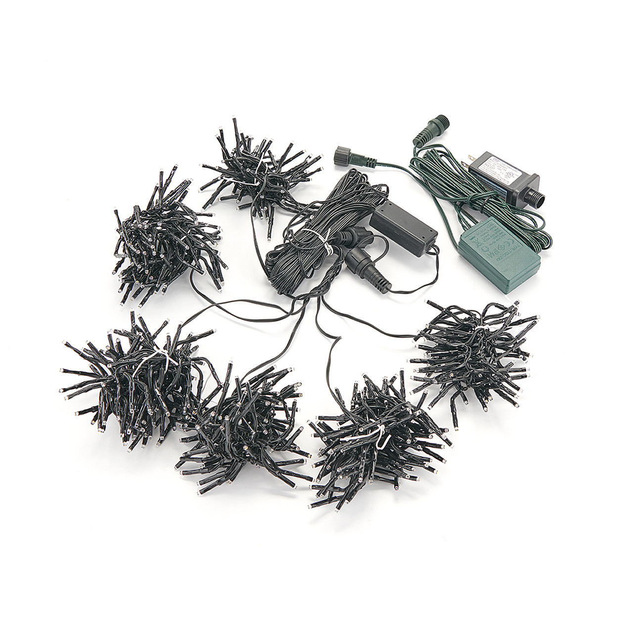 8 Function Twinkle Tree Cascade Cluster Lights and Black Wire
