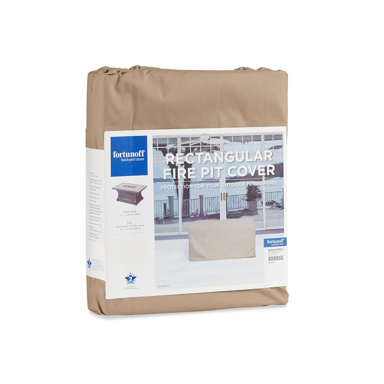 52 x 36 in. Rectangular Fire Pit Protective Cover