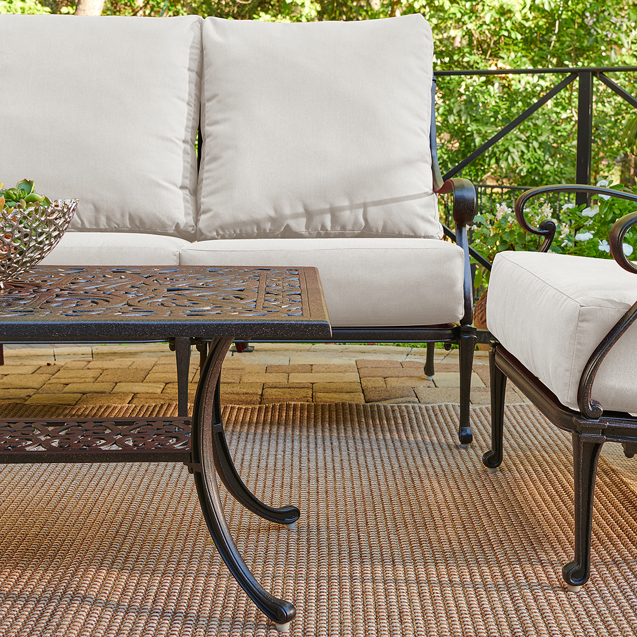 Cast aluminum loveseat store