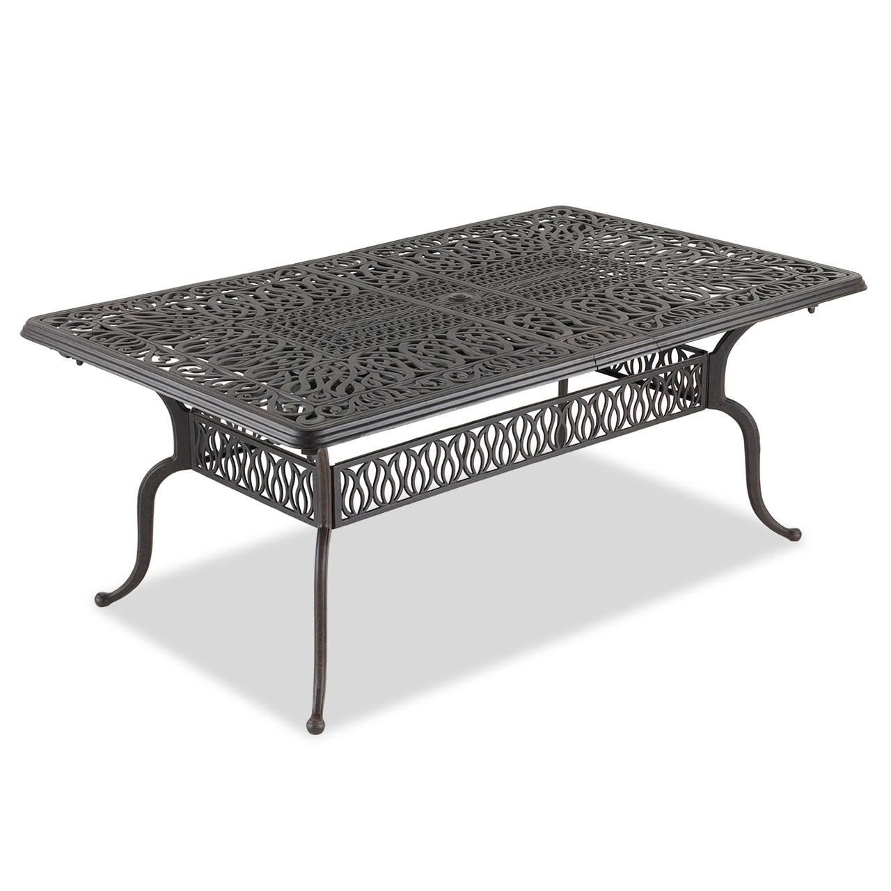 Cadiz Aged Bronze Cast Aluminum With Cushions 9 Piece Dining Set 71