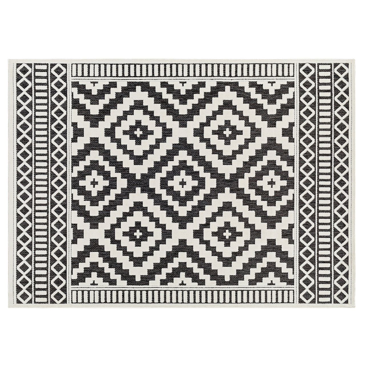 Black Mosaic Tile Rug - Fortunoff Backyard Store
