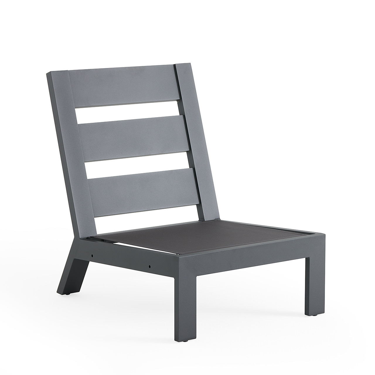 Montecito Charcoal Aluminum with Cushions Armless Club Chair ...