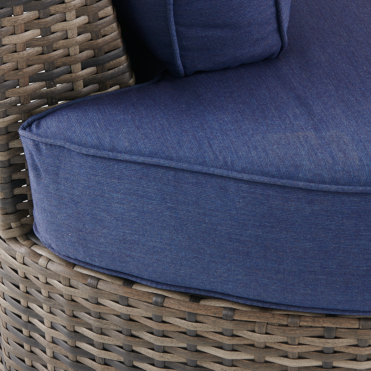 San Lucas Outdoor Wicker with Cushions Left Facing Cuddle Bed Sectional ...