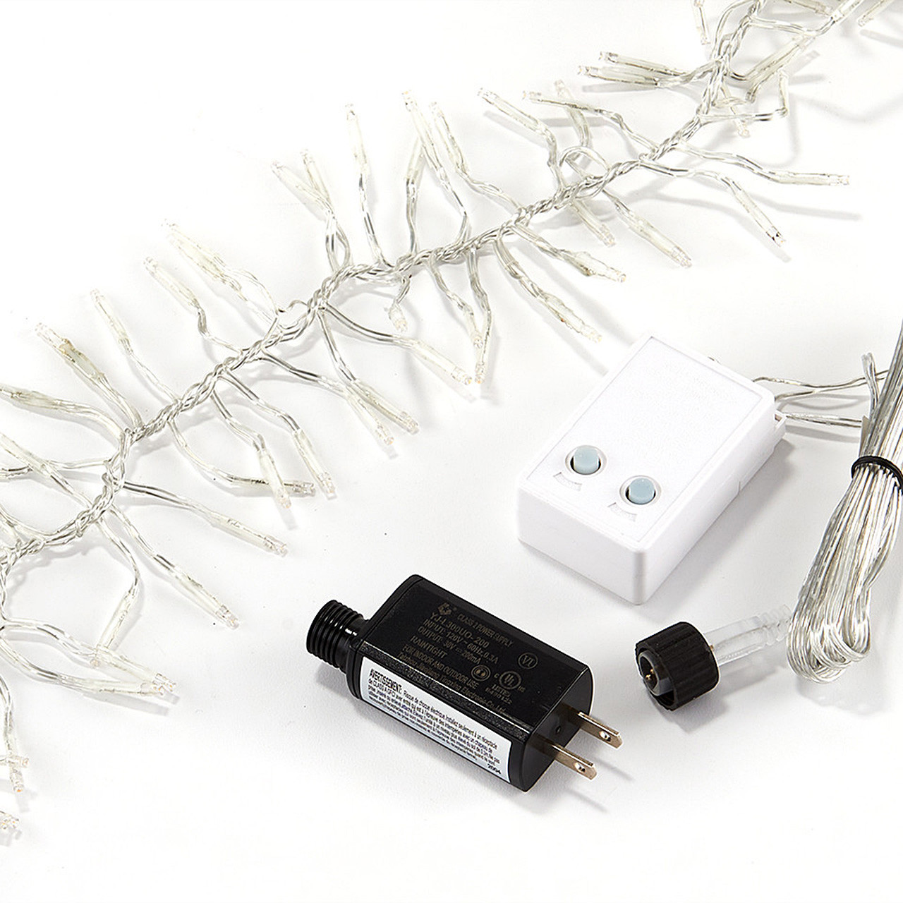 44 ft. Cluster LED Warm White with Transparent Wire Twinkle, 1512 Lights