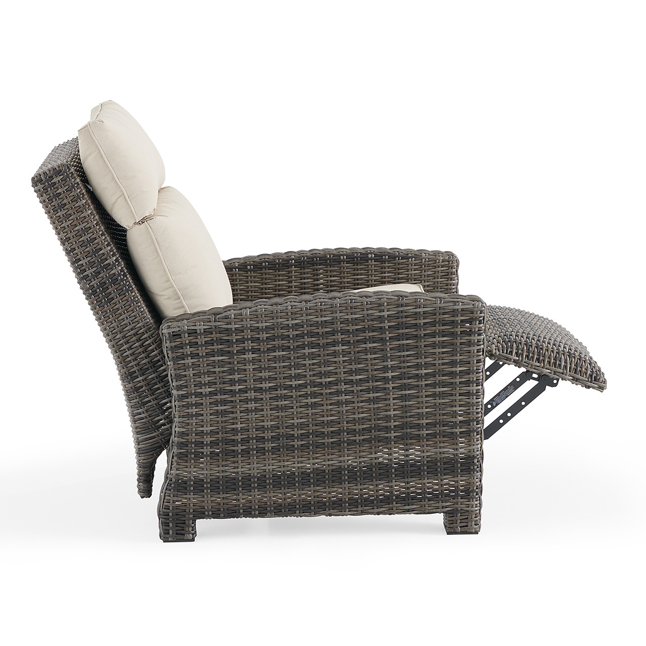 Rio Silver Oak Outdoor Wicker with Cushions Recliner - Fortunoff Backyard Store