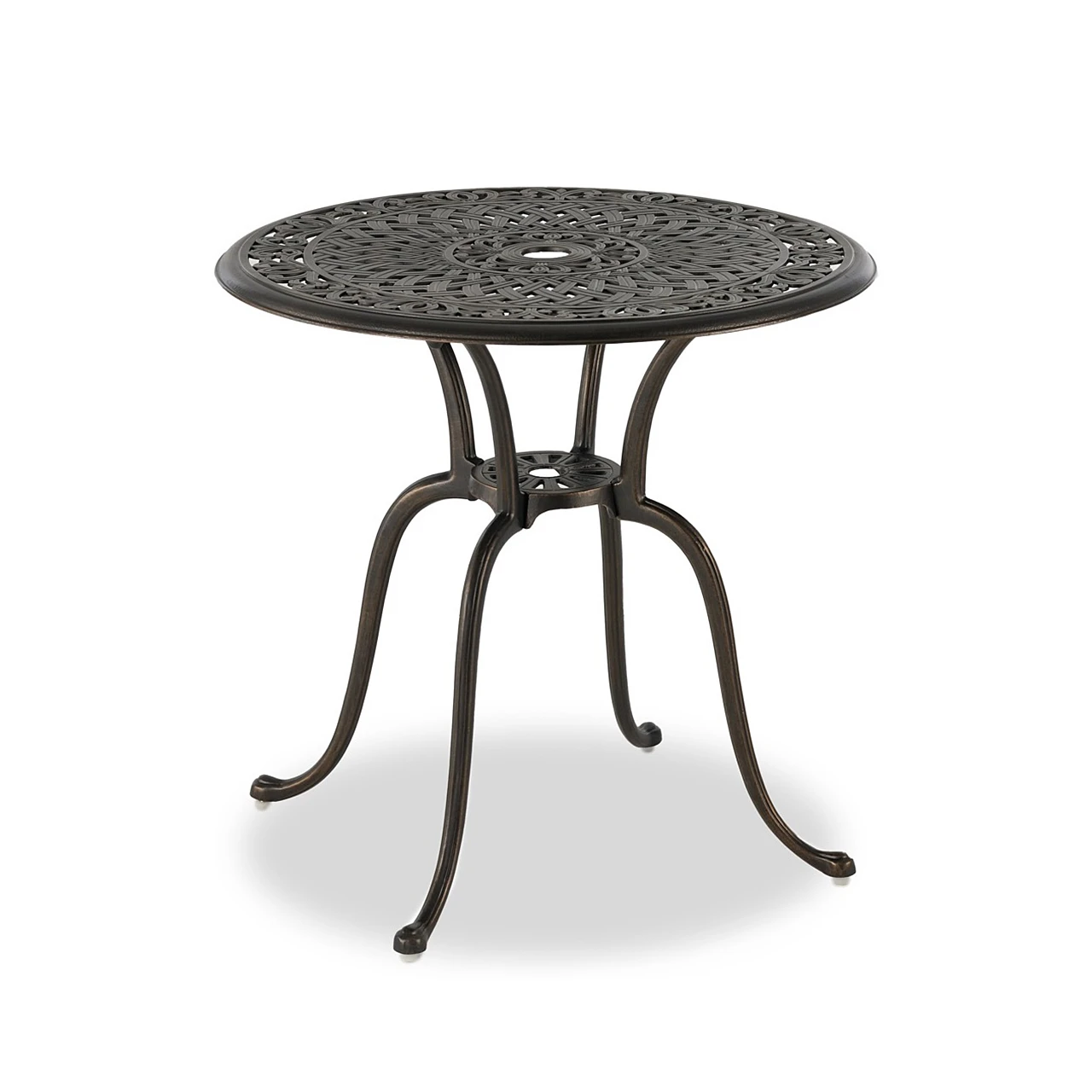 Chateau Saddle Grey Cast Aluminum 3 Pc. Bistro Set with 28 in. D Table