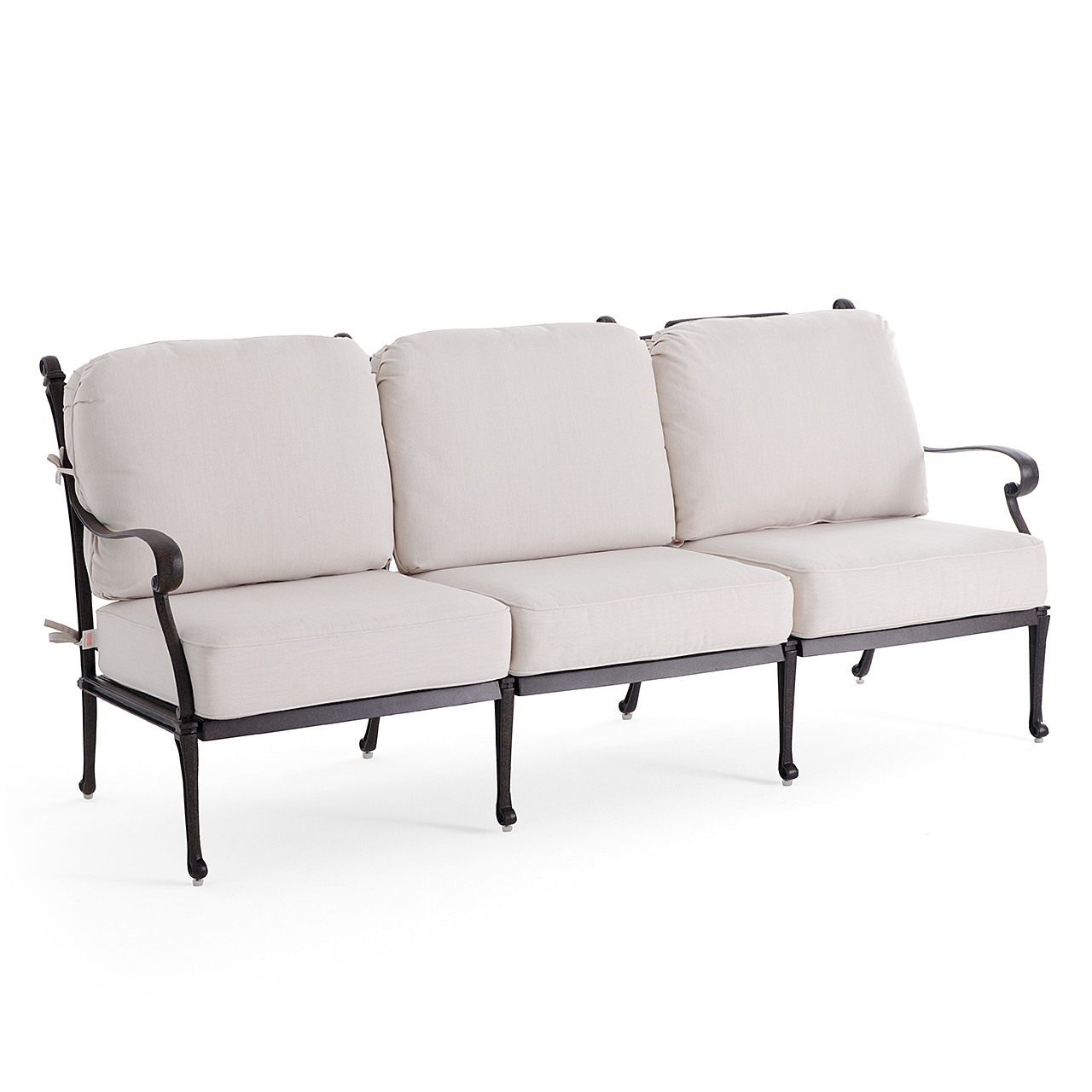 Naples Aged Bronze Cast Aluminum with Estate Cushions 4 Piece Sofa ...