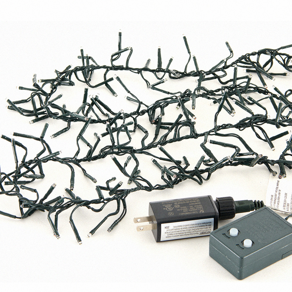 8 Function Twinkle Tree Cascade Cluster Lights and Black Wire