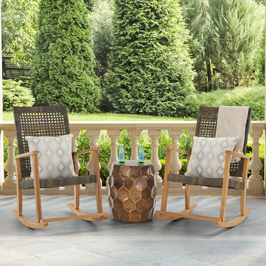 Hampton Driftwood Outdoor Wicker 2 Pc. Rocker Set