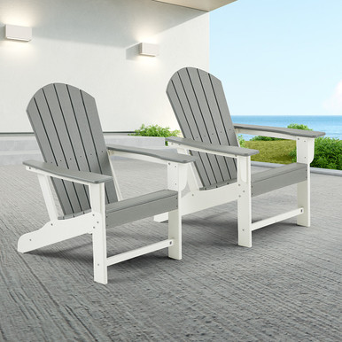 Farmhouse Polymer 2 Piece Adirondack Set - Fortunoff Backyard Store