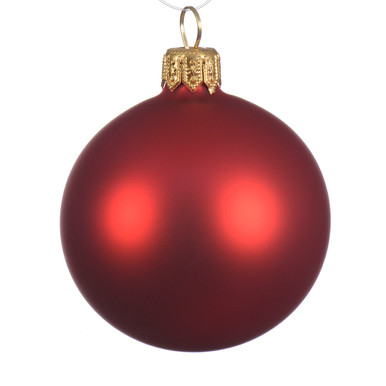 In-Store Only - 2.36 in. Glass Red Matte Ball Ornaments, Set of 6 ...