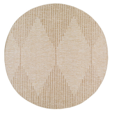 Natural Diamond Stripes Round Rug - Fortunoff Backyard Store