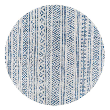 Tribal Navy Round Rug - Fortunoff Backyard Store