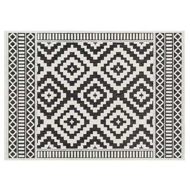 Black Mosaic Tile Rug - Fortunoff Backyard Store
