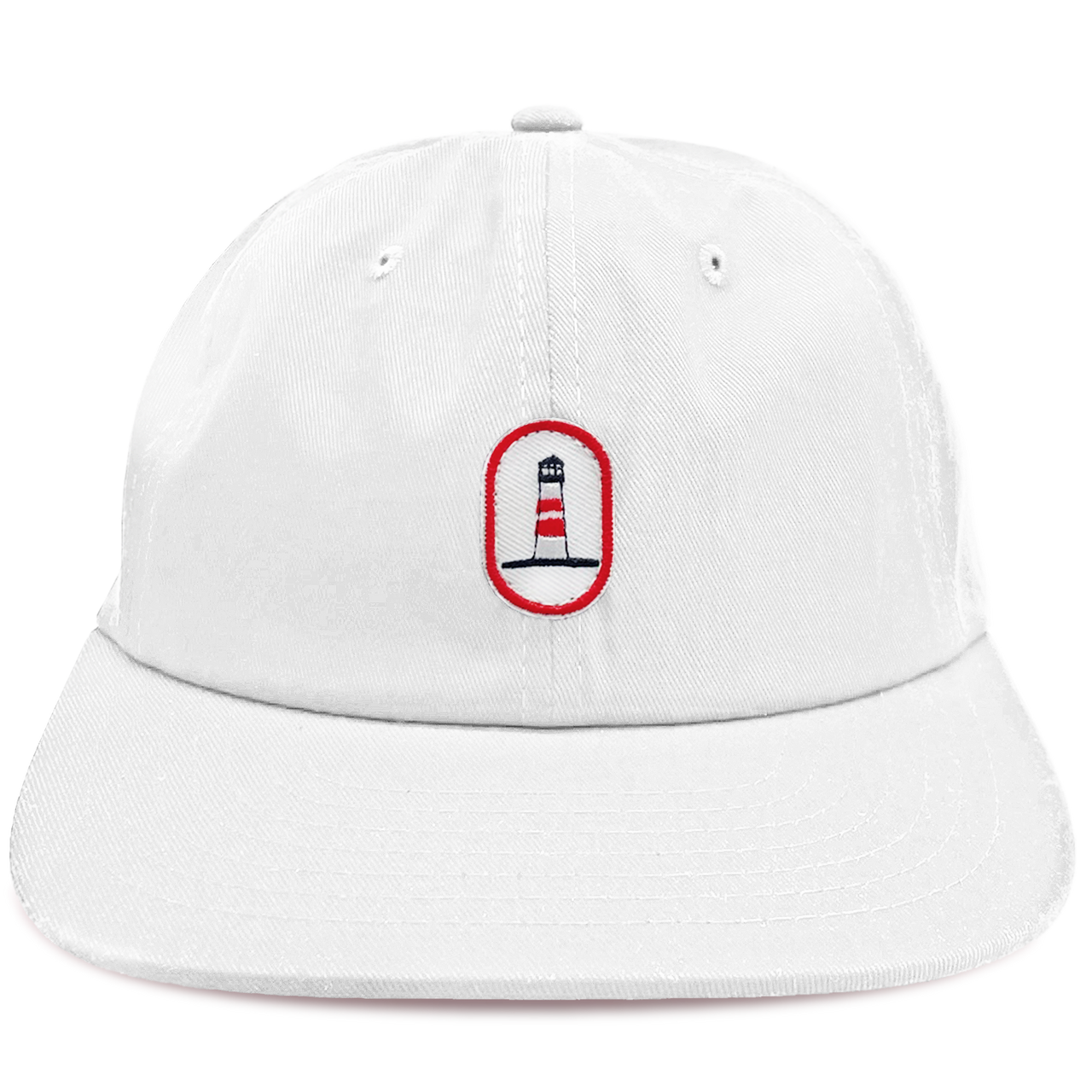 Lighthouse Patch 6 panel Cap - White - firstport