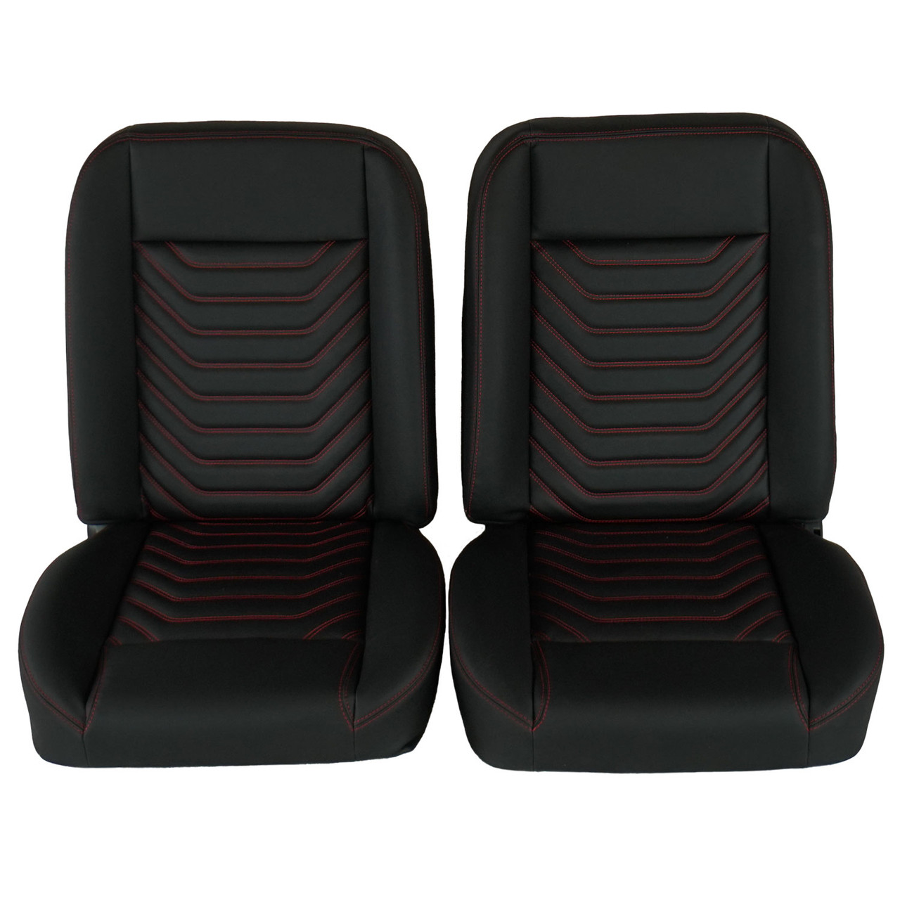 Low Back Bucket Sport Mod I Seat Set, Black Vinyl, Wide Black Insert ...