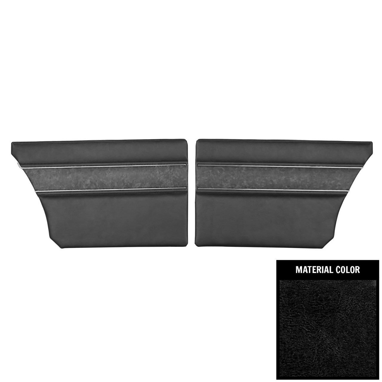 1968 Plymouth Barracuda Notchback Deluxe Black Rear Door Panels - Parts ...