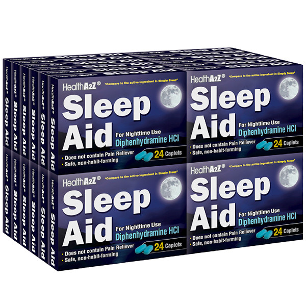 HealthA2Z Sleep Aid, Diphenhydramine HCl 25mg, 24*24 Caplets (576 ...