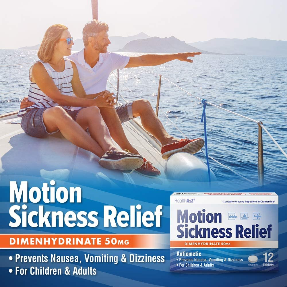 Motion Sickness Relief 50mg, 24*12 Tablets – HealthA2Z