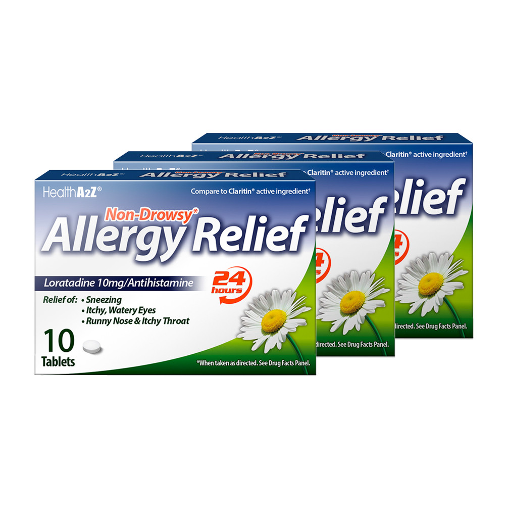 HealthA2Z Allergy Relief, Loratadine 10mg/Antihistamine, 10 Tablets (1 ...