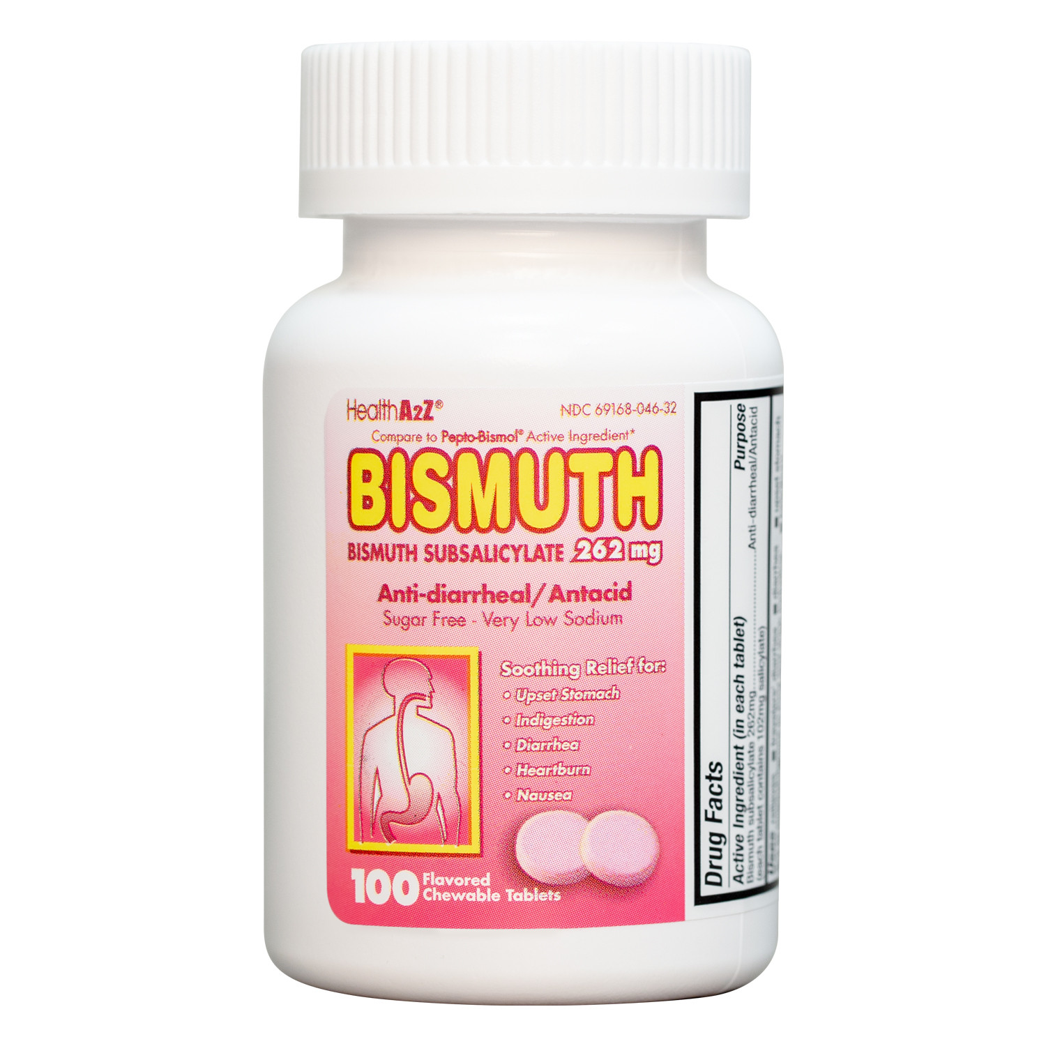 HealthA2Z Bismuth Subsalicylate 262 mg, 30 Tablets