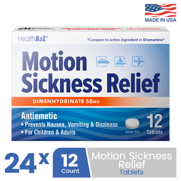 Motion Sickness Relief 50mg, 24*12 Tablets – HealthA2Z